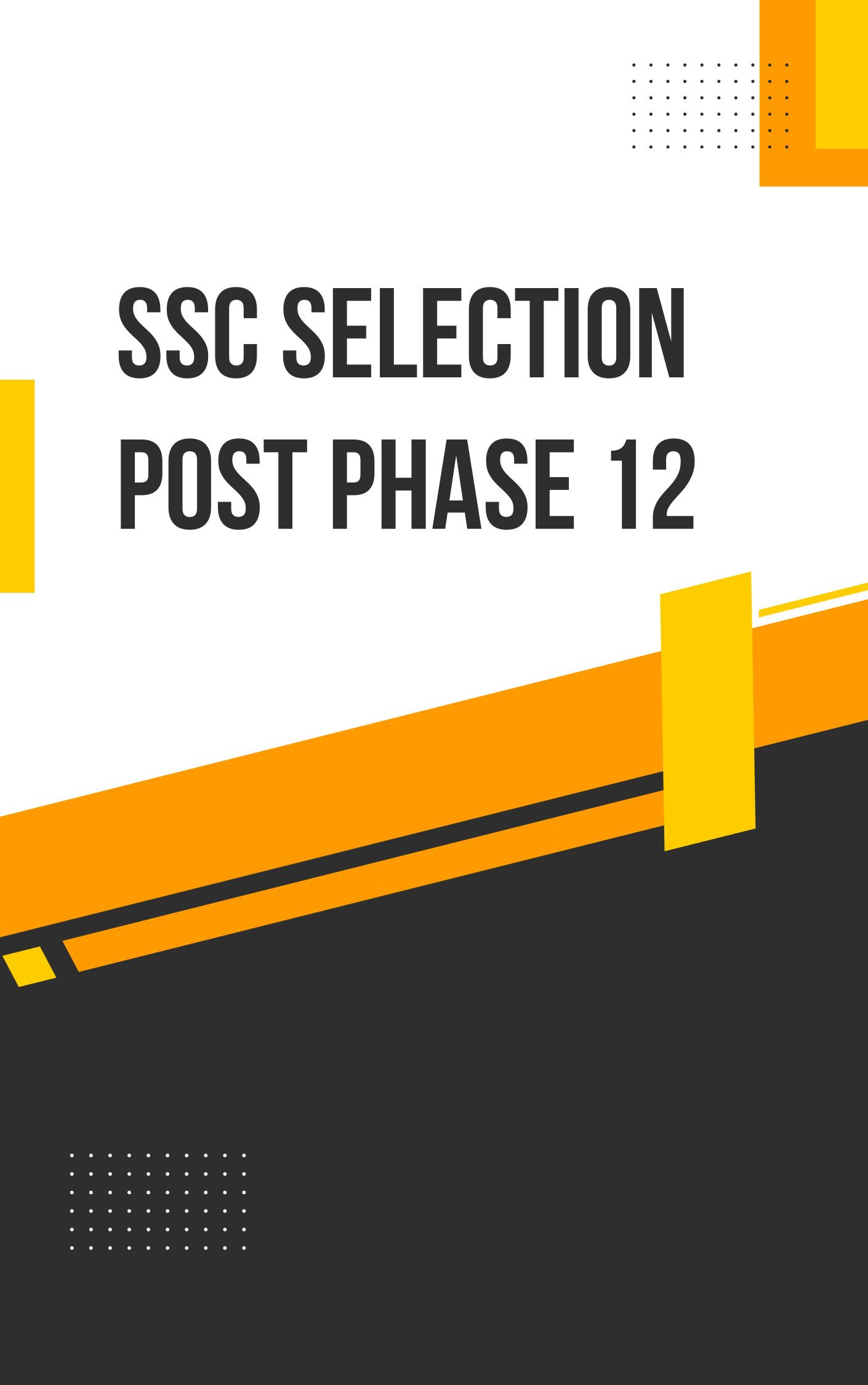 SSC Selection Post (Phase 12) Model Paper