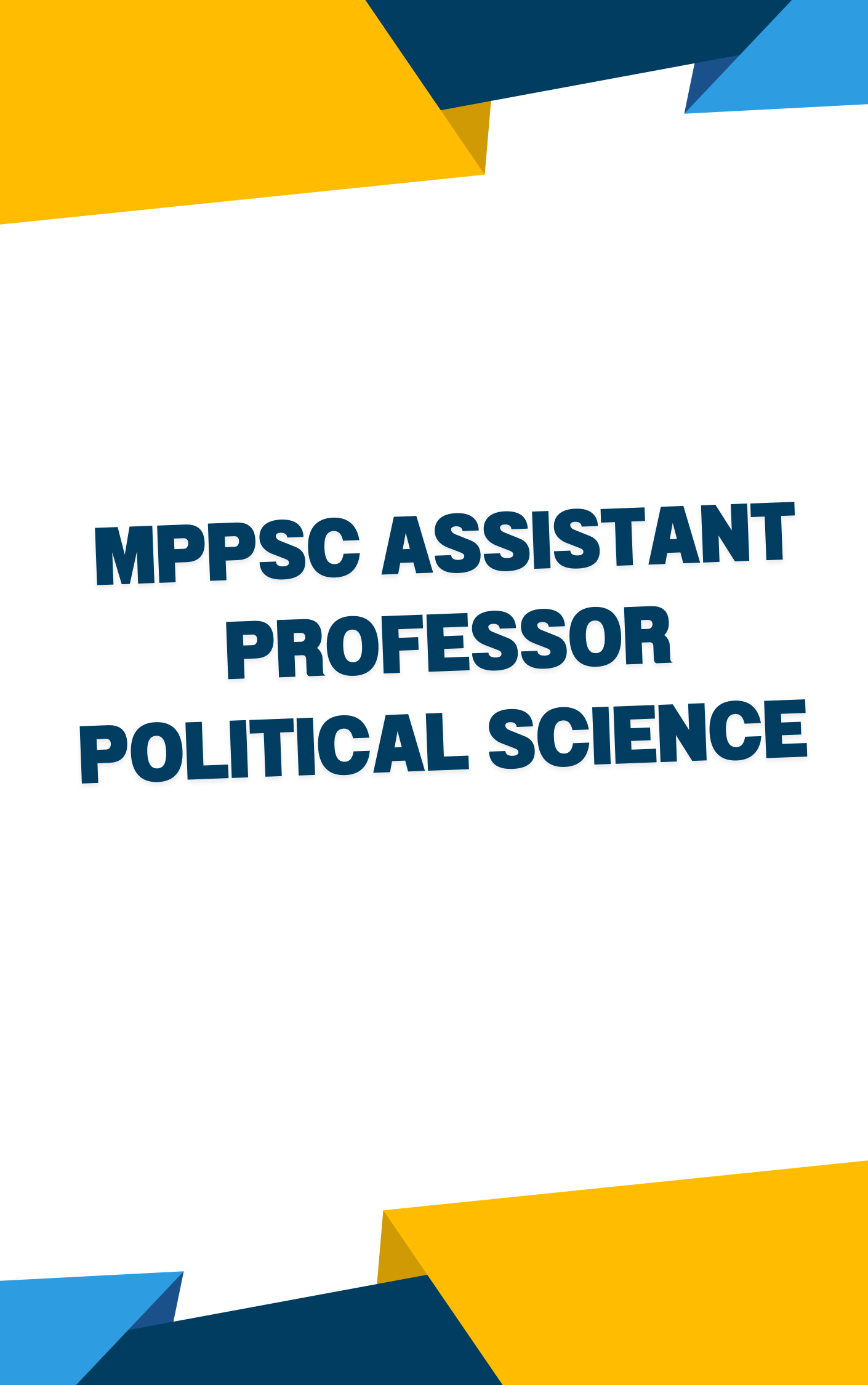 MPPSC Assistant Professor Political Science Test Series