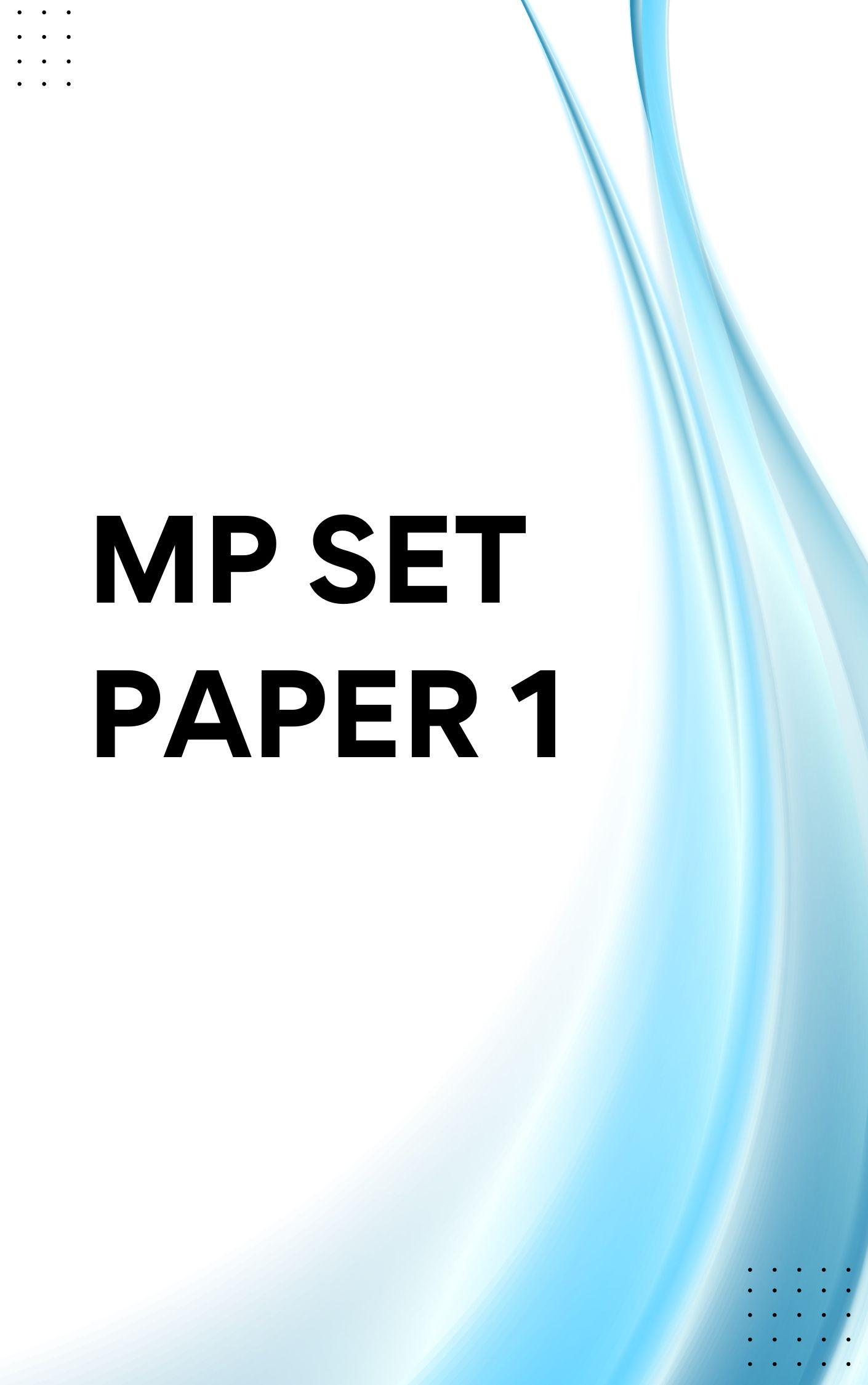 MP SET Paper 1 Free Online Test Series